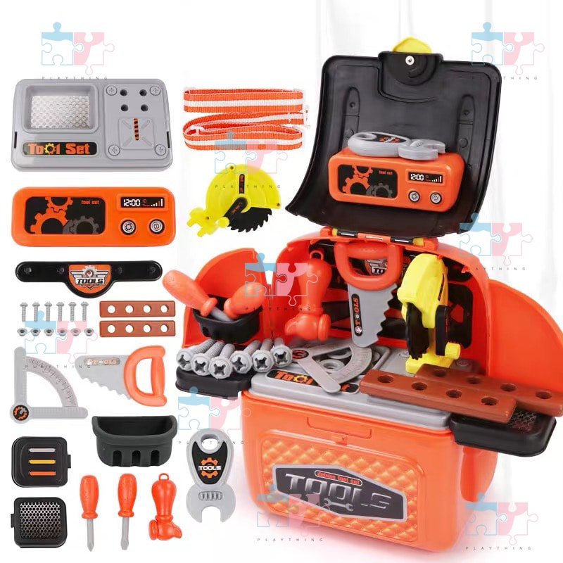 TOOLS DELUXE TOOL BOX PLAY SET BACKPACK TOOLBOX TOY CONSTRUCTION TOYS ...