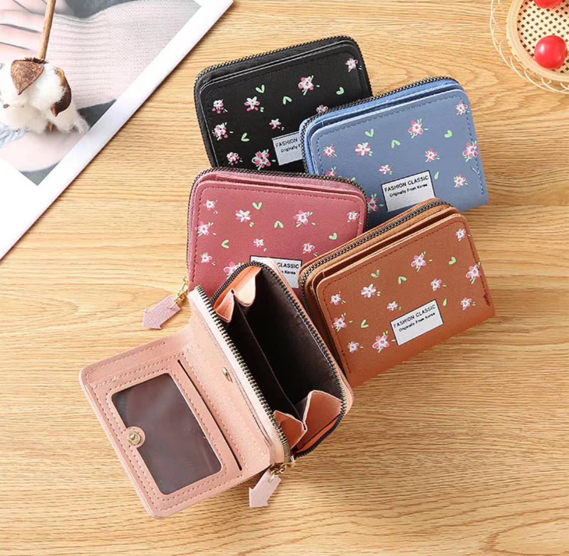 EMS FASHION Korean Women's Fashion wallet Card Package Short Wallet ...