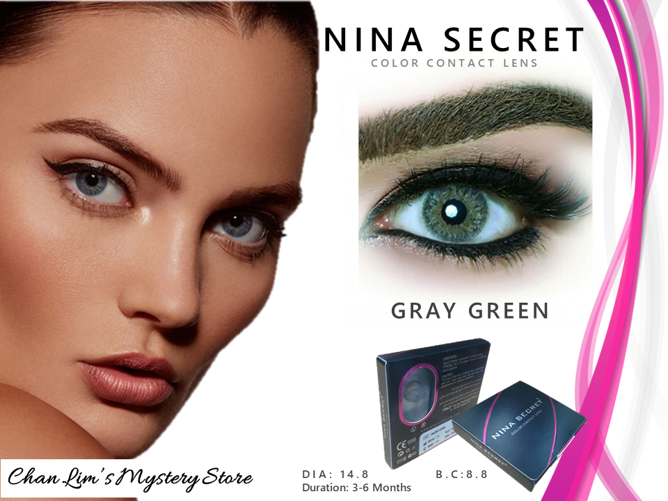 Nina Secret Contact Lens with Solution and Lens Case Semi Doll Eye ...