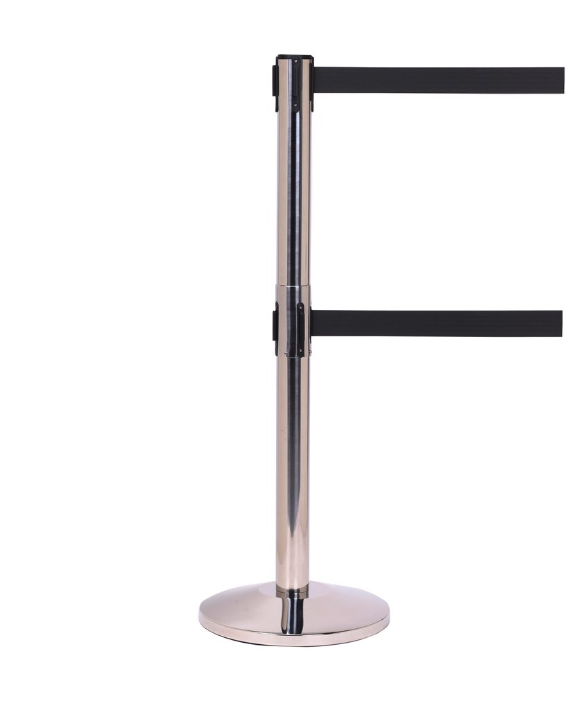 RedQ - Retractable Crowd Barrier Stanchion Post Dual Belt (Silver ...