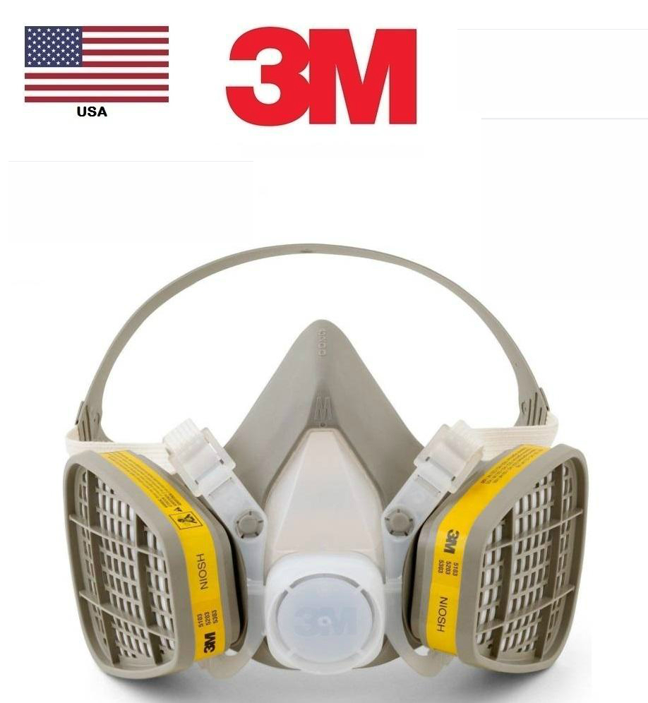 3M Masker 6200 Respirator W/ 6003 Dual Cartridge Spray Paint Organic ...