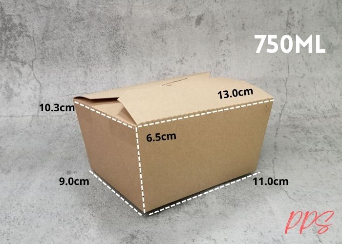 Paper Mealbox Plain Kraft with Lock 20pcs 750ml/950ml/1100ml/1300ml ...