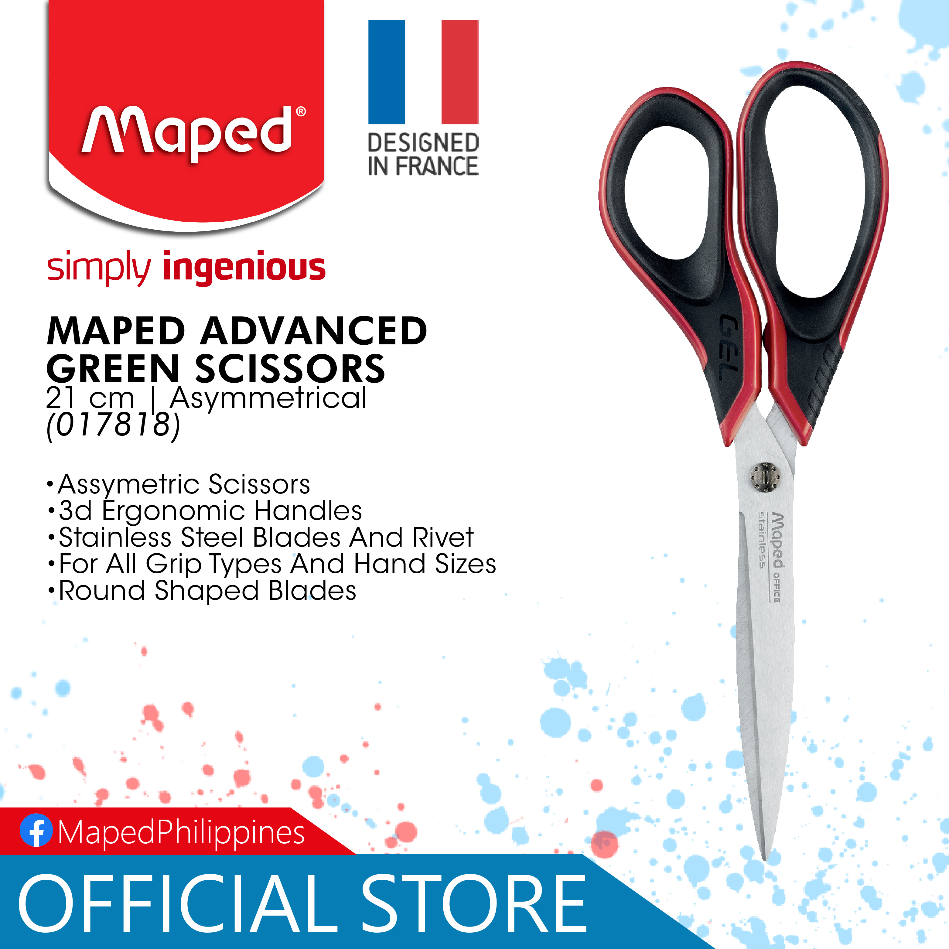 MAPED Advanced Soft Gel Scissors | Gunting | 3D Ergonomic handles ...
