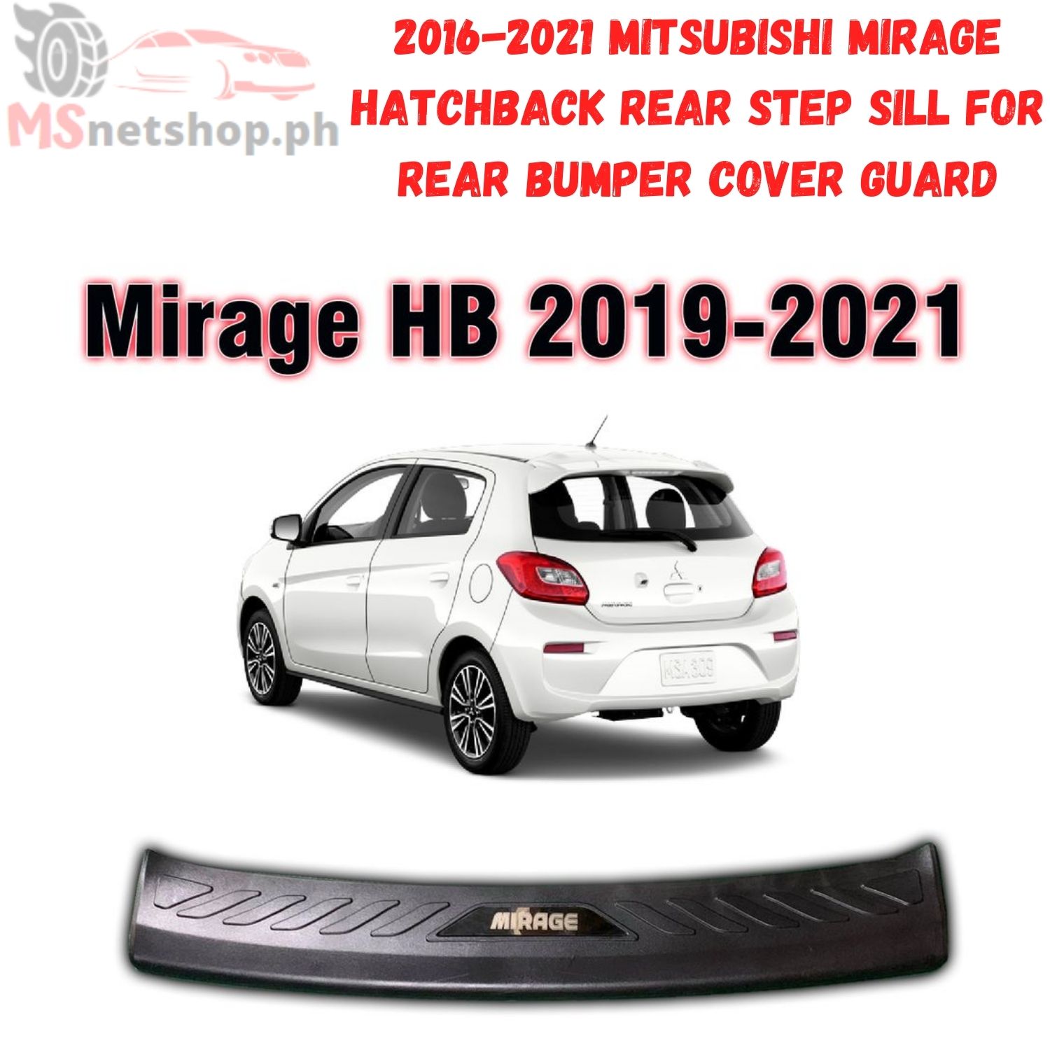 2016-2021 Mitsubishi Mirage Hatchback Rear Step Sill for Rear Bumper ...
