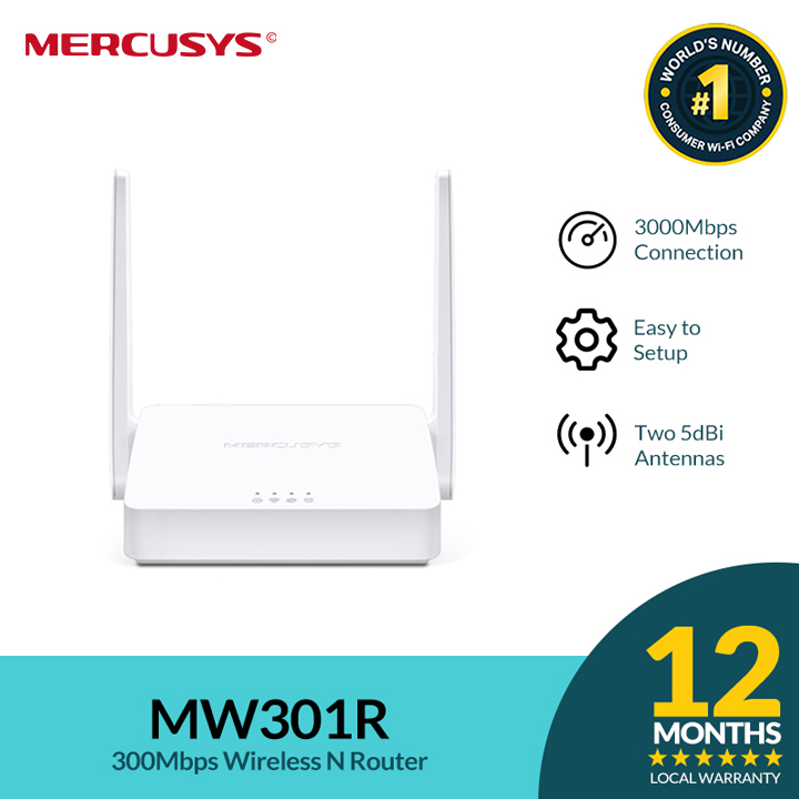 Mercusys MW301R 2.4GHz 300Mbps Wireless N Router | WiFi Router ...