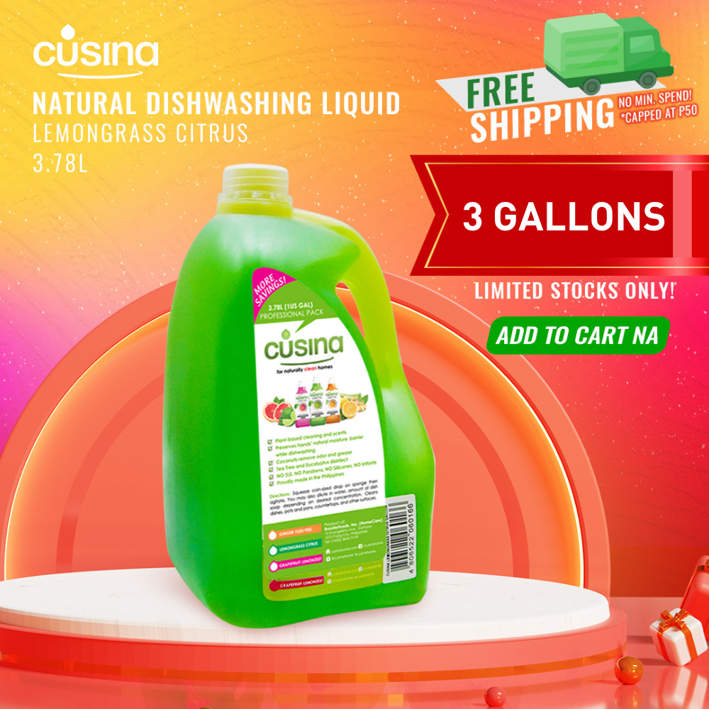BFI Cusina Natural Dishwashing Liquid 3 Gallons - RANDOM SCENT | Lazada PH
