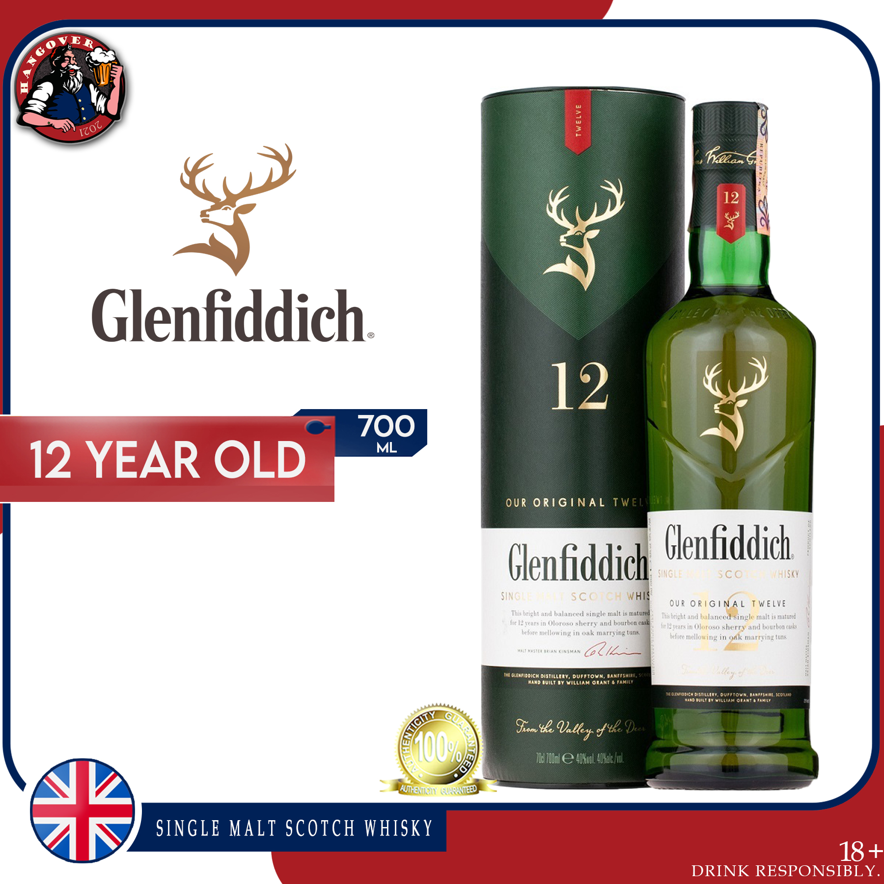 Glenfiddich 12 Year Old Single Malt Scotch Whisky 700ml | Lazada PH
