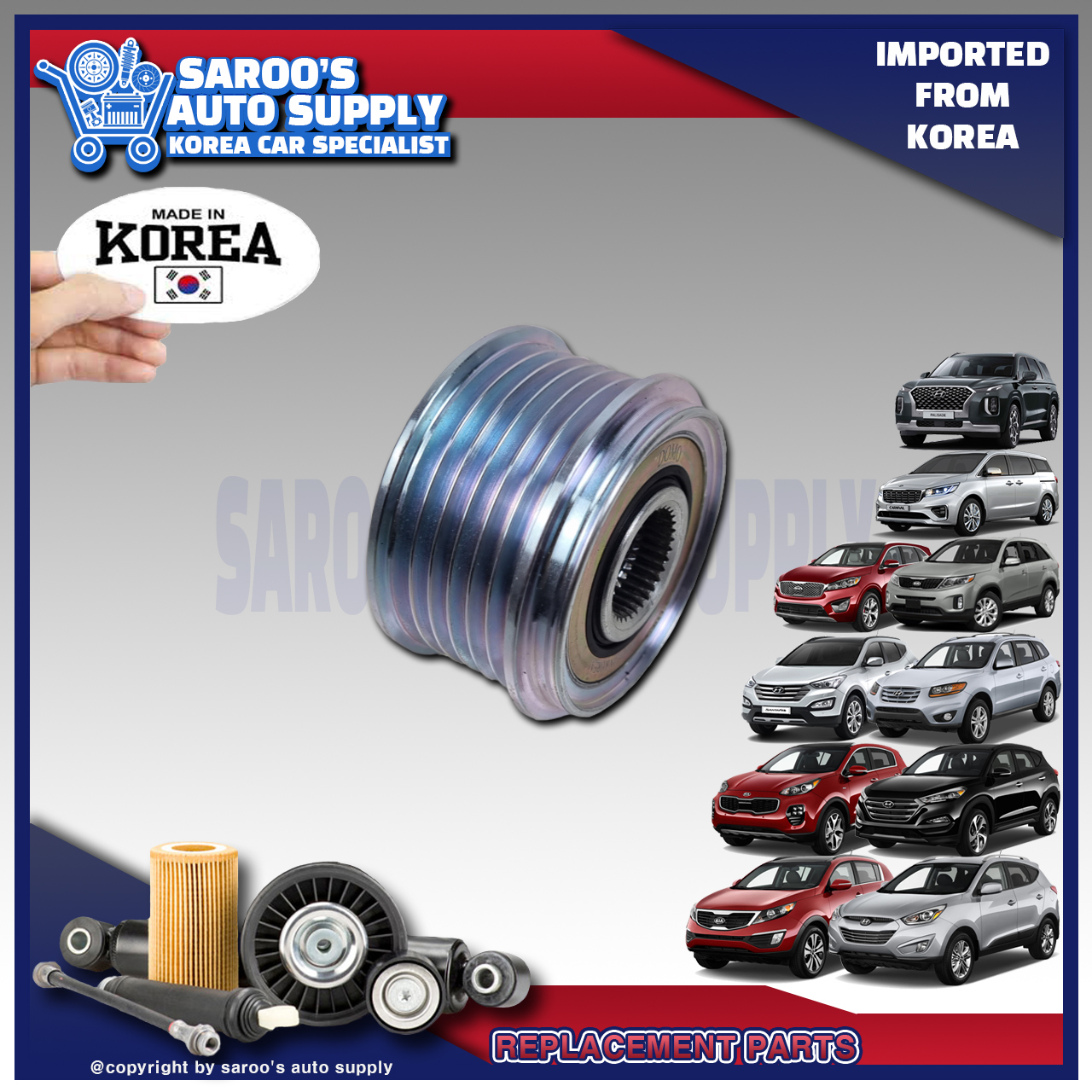 [R] Alternator Pulley For Tucson , Sportage , Santa Fe , Sorento ...