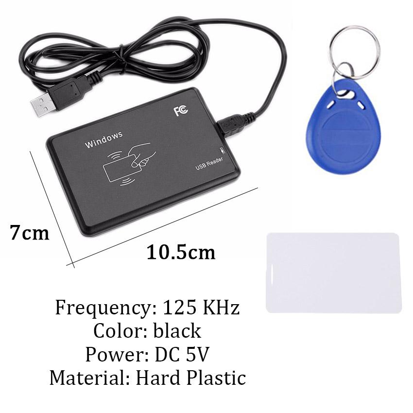 RFID IC ID Card Reader 125Khz USB Proximity Sensor Smart Contactless NFC Read USB RFID Card ...