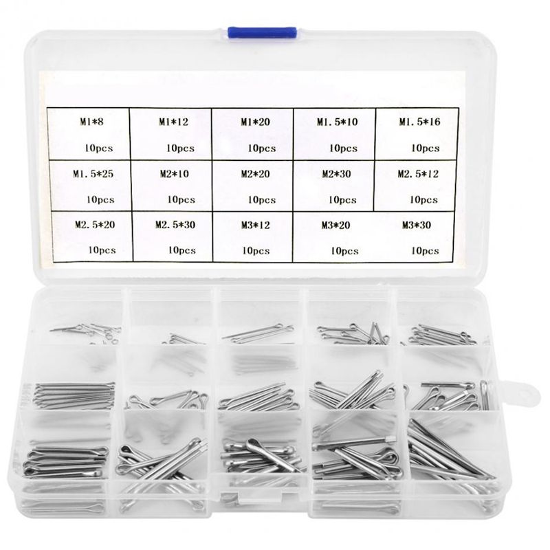 150Pcs Split Cotter Pins Kit Set W/ Box Stainless Steel Assortment ...