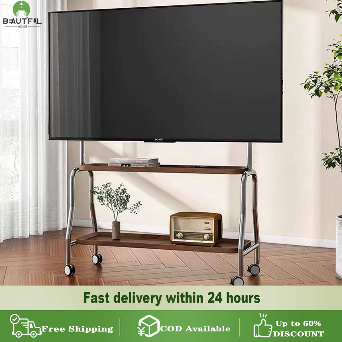Removable vertical TV stand Floor suspension mounting TV 360 degree ...