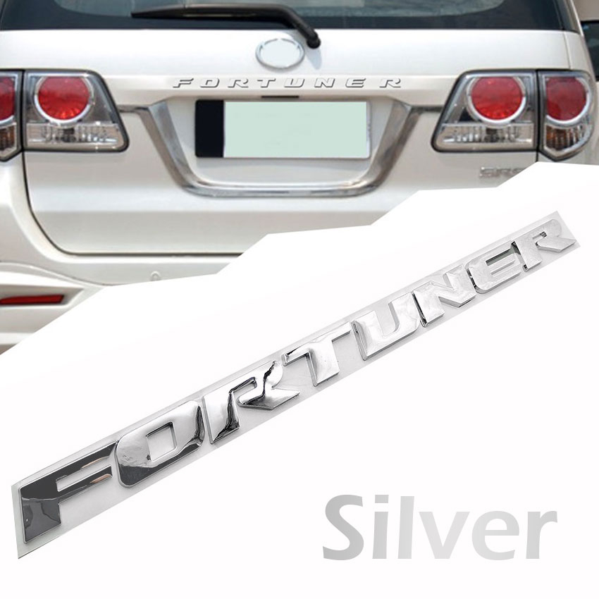 Fortuner Car 3D Sticker Letters Hood Emblem Chrome Plated Logo Badge ...