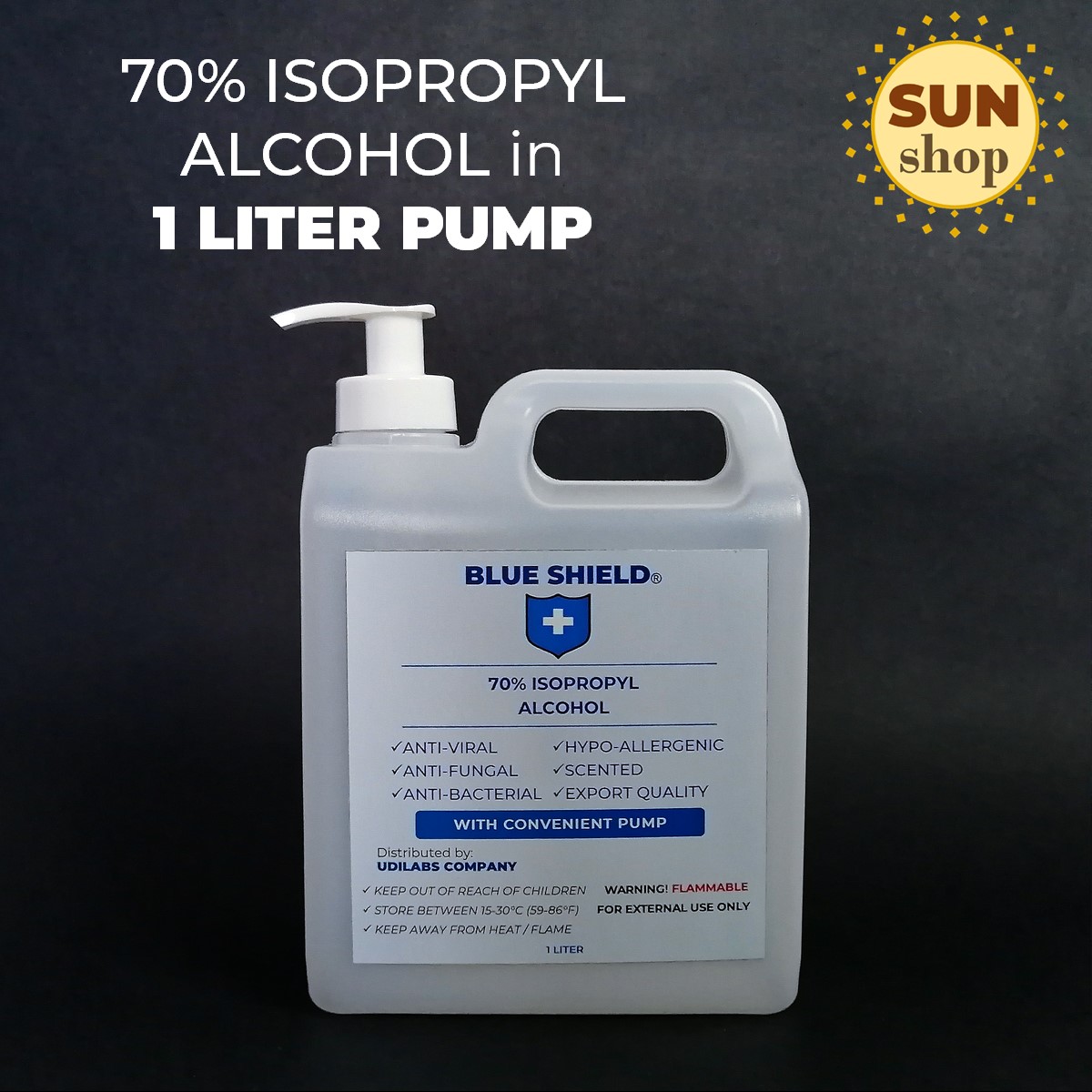 Blue Shield 70% ISOPROPYL ALCOHOL in 1 Liter Pump | Lazada PH