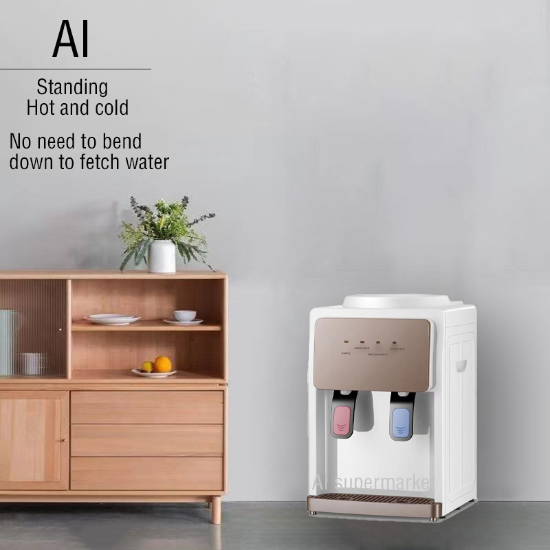 AI Vertical water dispenser bottom bucket water dispenser station, vertical hot and cold water ...