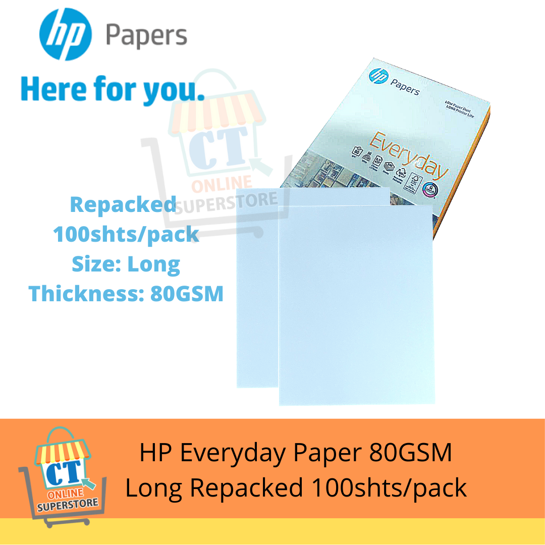 REPACKED HP Everyday Paper 80GSM Long 100shts/pack | Lazada PH