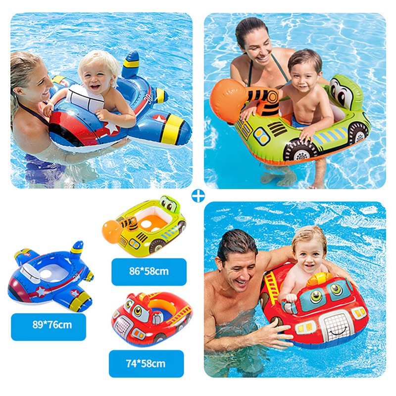 Inflatable Kids Pool Float with Water Firetruck and Pirate Ship Pool ...