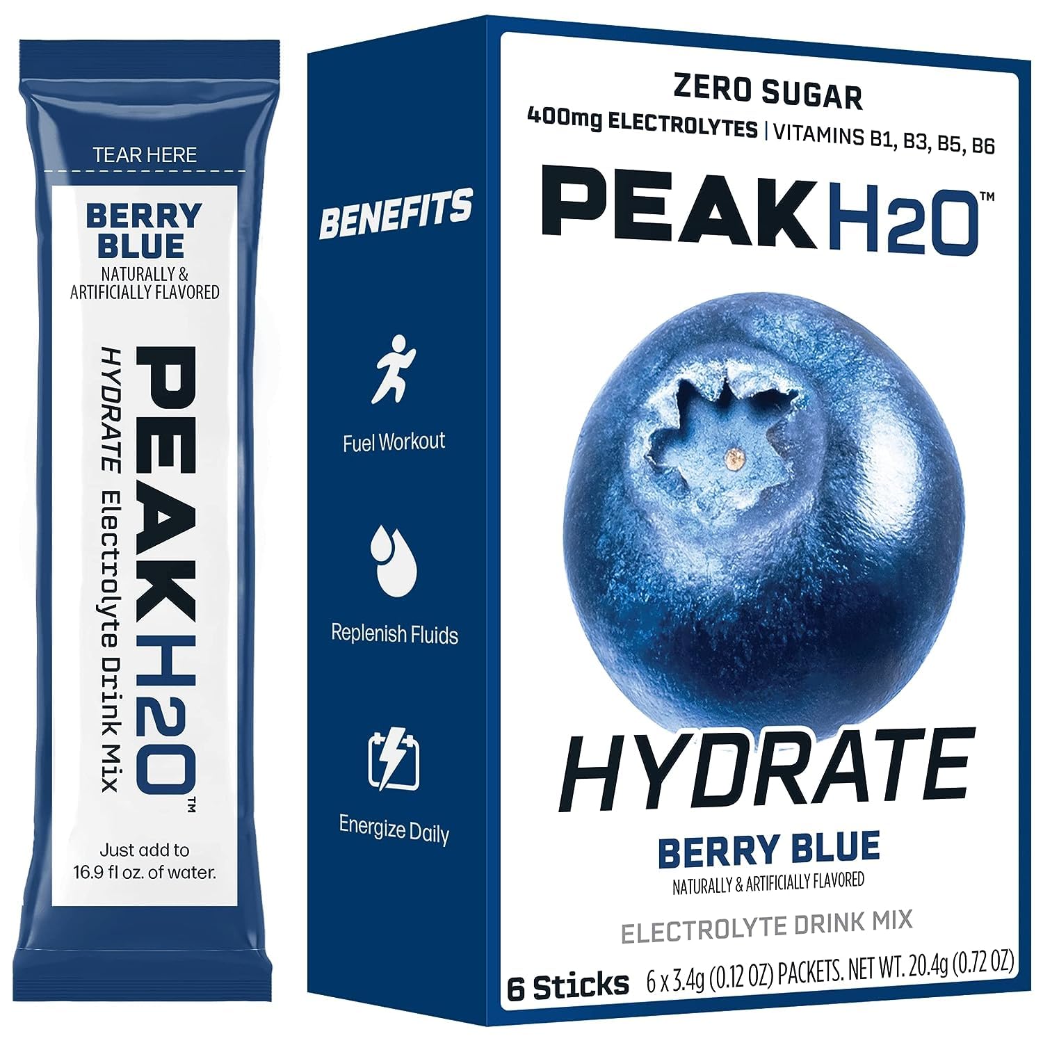 Peak H20 Zero Sugar Hydrate Electrolyte Drink Mix (6 packets) | Lazada PH