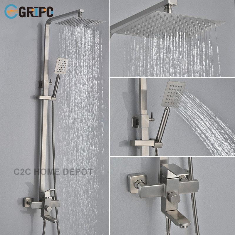 GRIPO SUS304 stainless square type shower set matte finished | Lazada PH