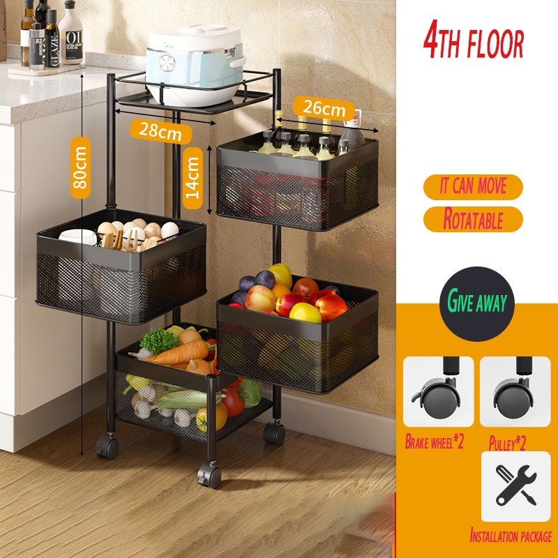 (COD)360° rotating kitchen rotating rack vegetable seasoning rack ...