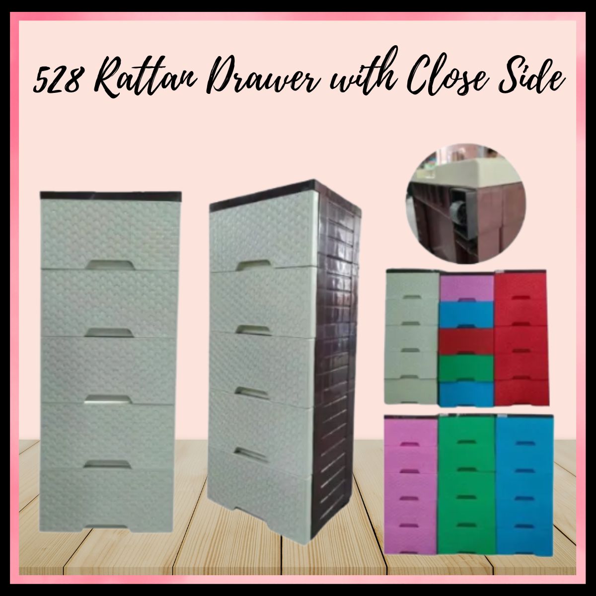 528 RATTAN DRAWER WITH CLOSE SIDE/SPACE SAVERS/ORGANIZER/LAGAYAN NG ...