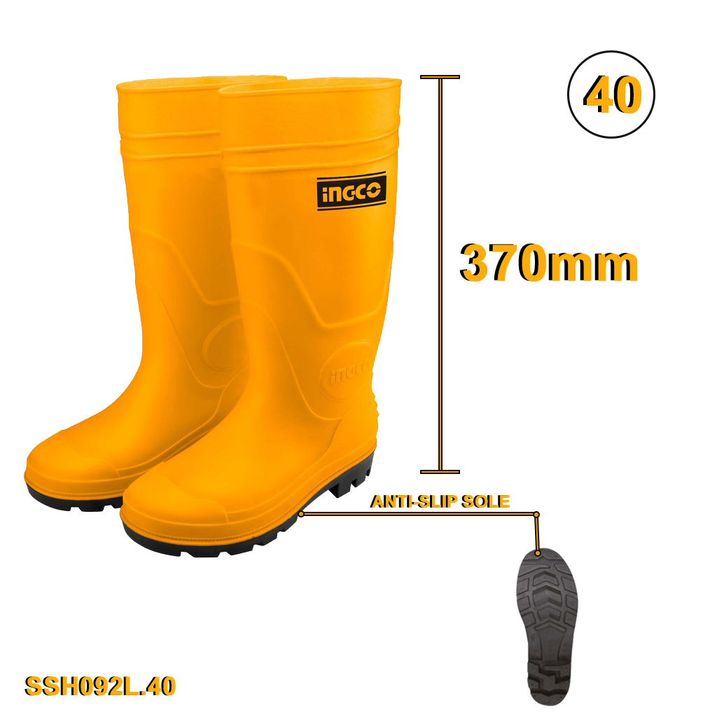Ingco Original Rain Boots 100% New Virgin PVC / Nitrile with Anti-Slip ...