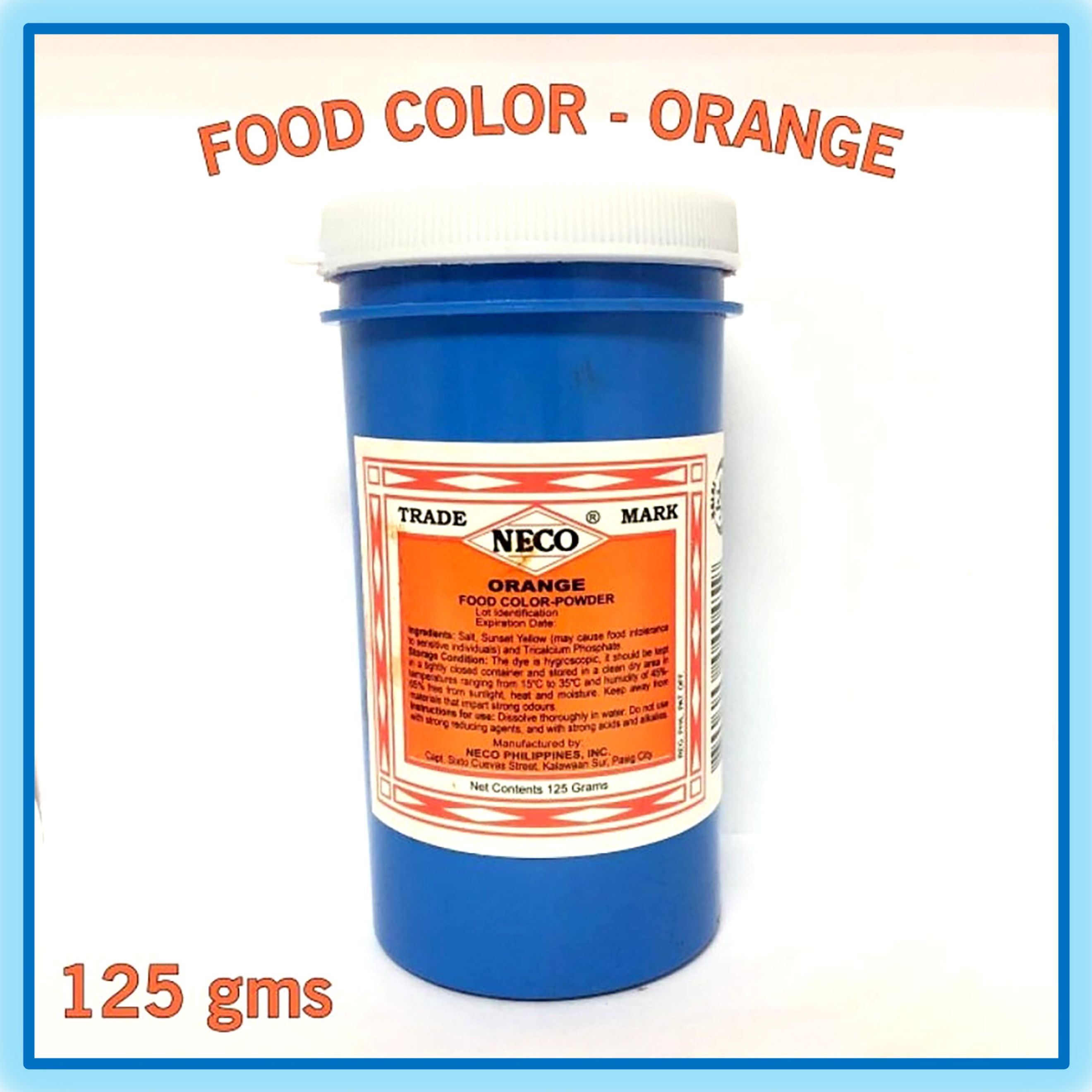 NECO Food Coloring Powder (Orange Color) - 125 g | Lazada PH