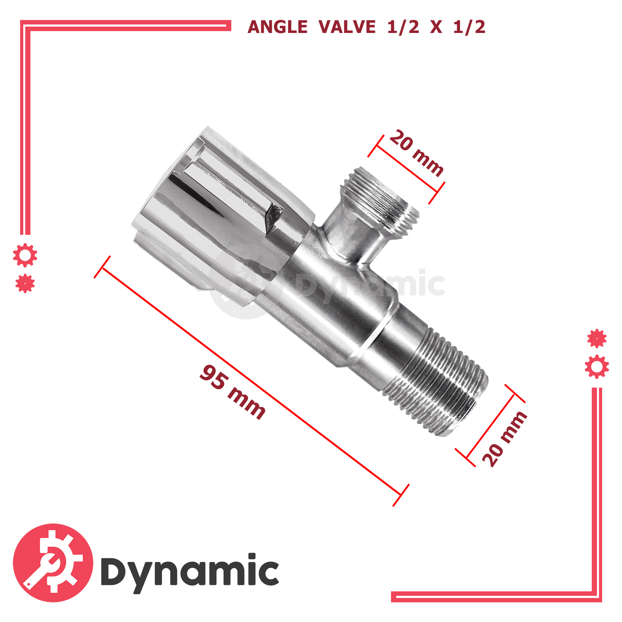 Bathroom Water Inlet Stainless Steel 1-Way Angle Valve 1/2 NPT ( 20mm ...
