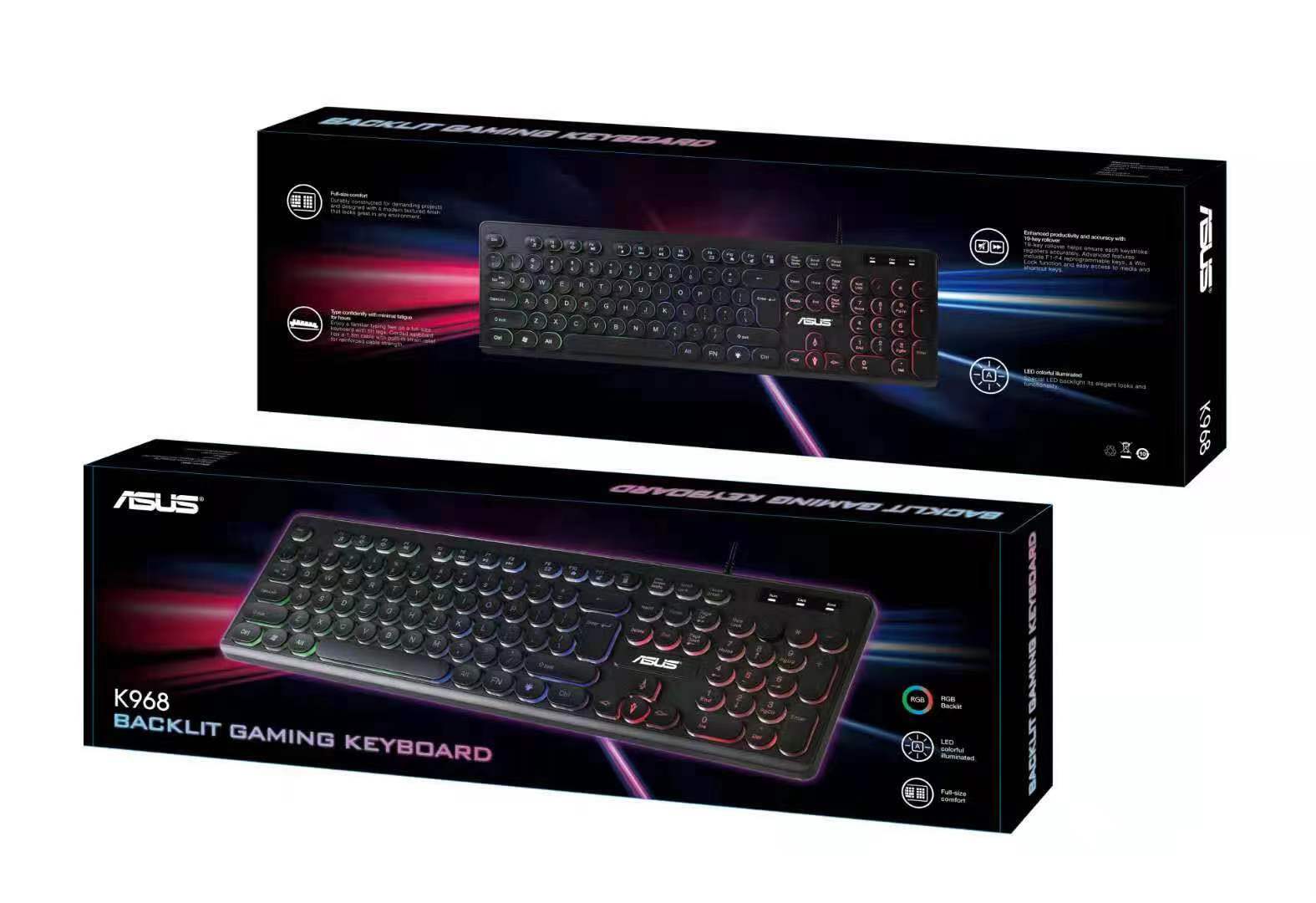 ASUS Wired luminous keyboard Gaming keyboard Office home keyboard ...