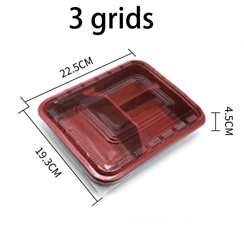 KAKA 100PCS Pack Lunch Bento Disposable Box With Lid 3and 4 Division ...