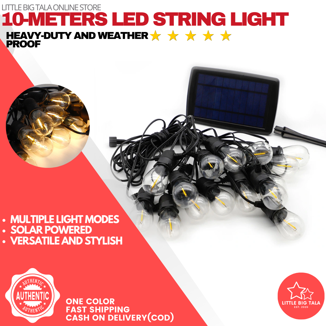 Heavy Duty Bulb Solar String Lights: 48ft/10m, 20 Bulbs, Indoor/Outdoor ...