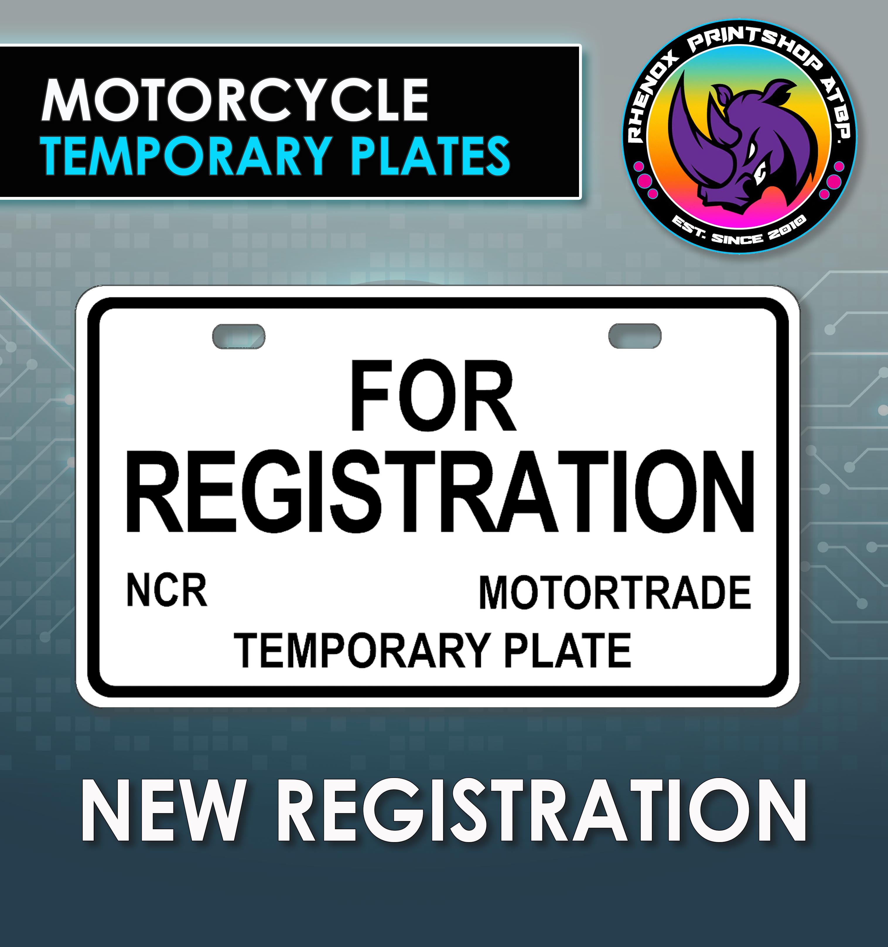 LTO Standard Motorcycle Temporary Plates with 2 Bolts Screw | Lazada PH