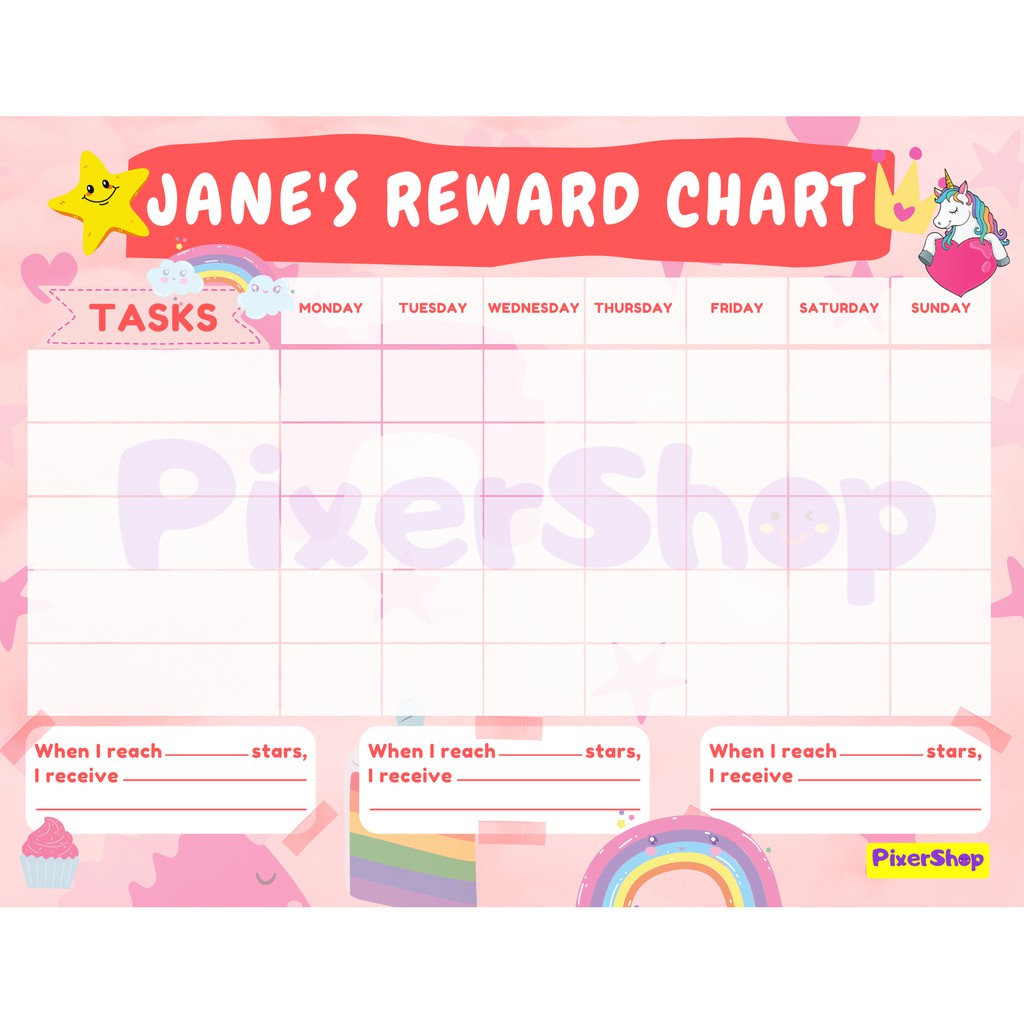 Reward Chart Set | Personalized Laminated A4 Size | Lazada PH