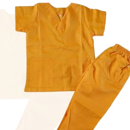 ASSORTEDPH' MUSTARD COLOR SCRUB SUIT SET OR TOP// TETERON FABRIC ...