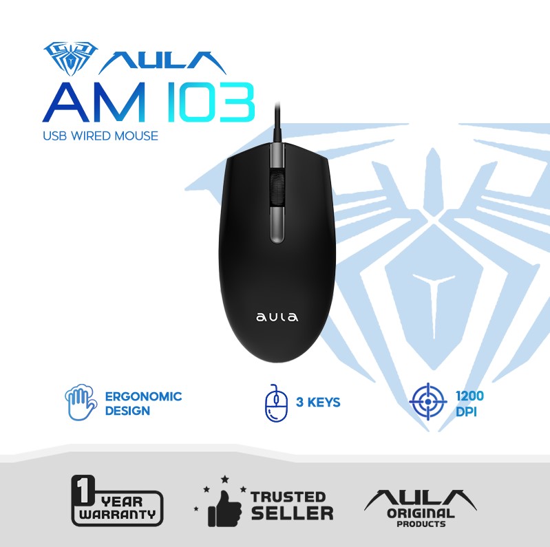 Aula AM103 USB Wired Mouse, 3 Buttons, 1200 DPI, 1M Keystroke | Lazada PH