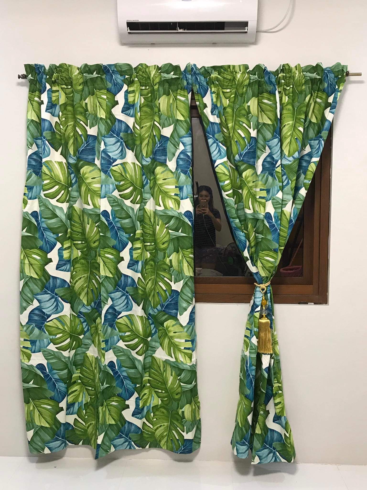 Green Leaves Non Ring Curtains - MAKAPAL 7ft | Lazada PH