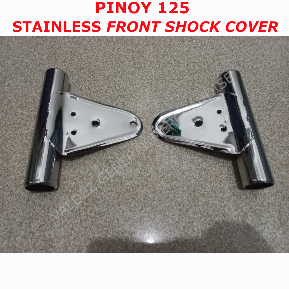 Pinoy 125 , Stainless Front Shock Cover with Headlight Holder | Lazada PH