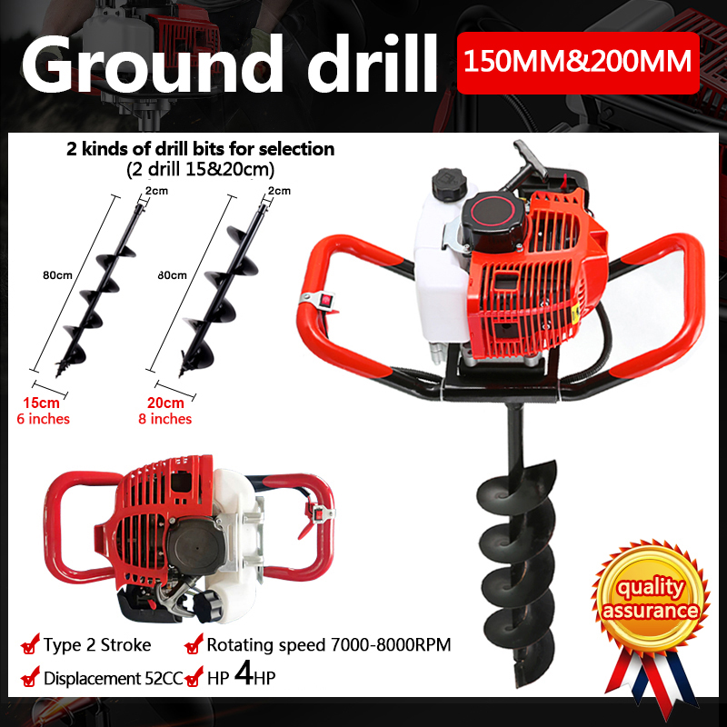 Gasoline 2 Stroke Earth Ground Auger Drill Machine Post Hole Digger ...