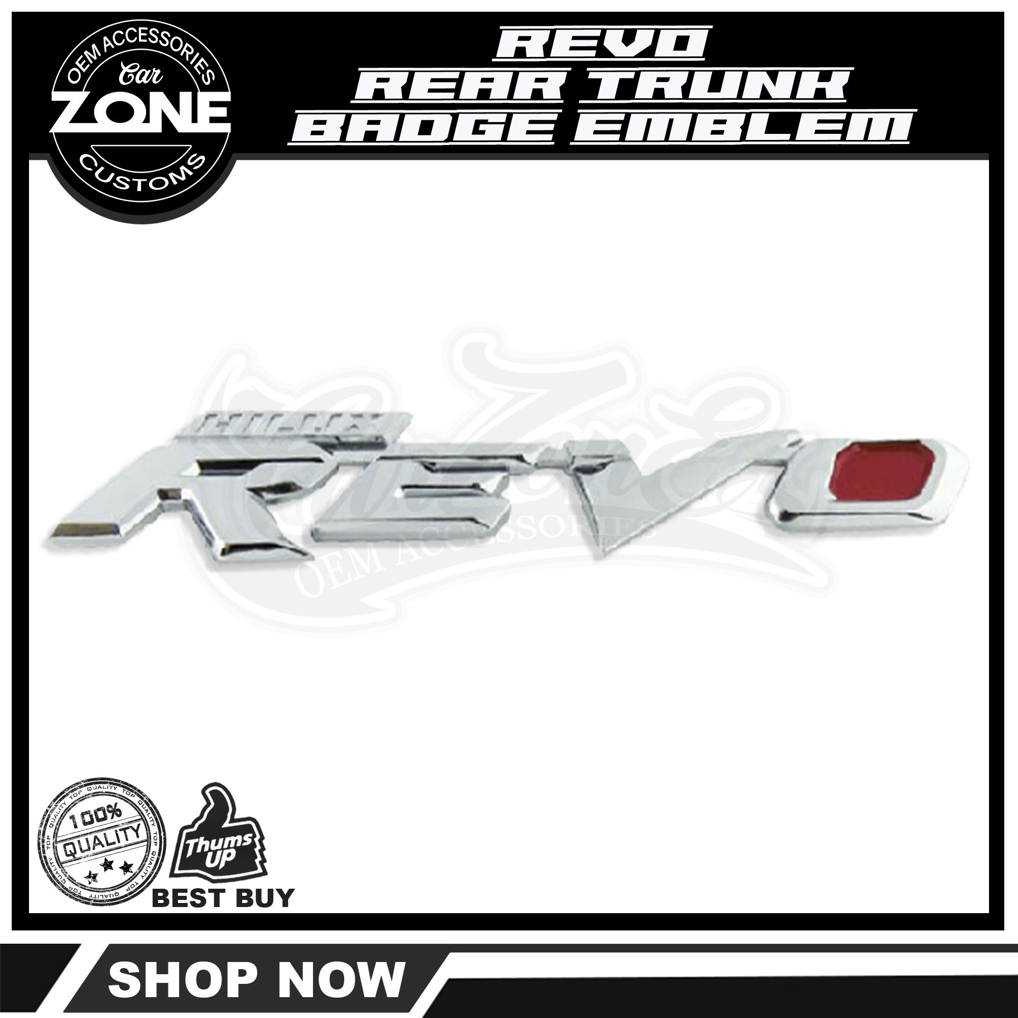 Toyota Hilux Revo Tailgate Logo Emblem Badge (Chrome Coated) | Lazada PH