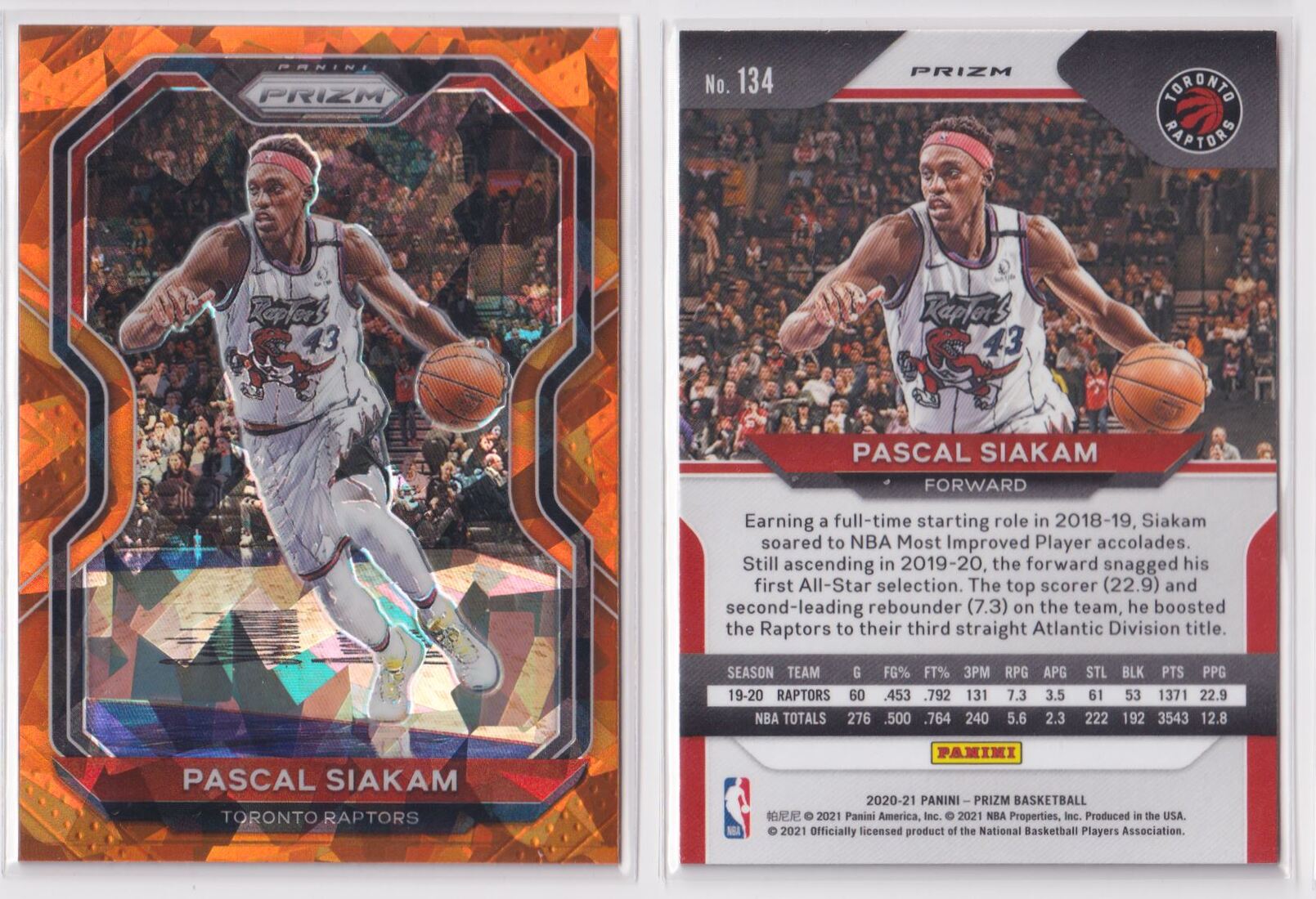 Art & Collectibles Collectibles Pascal Siakam 2020-21 Panini Prizm ...