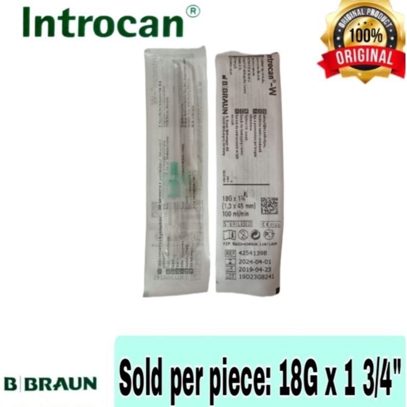 Introcan W Intravenous Catheter B. BRAUN (G18/G20/G22 and G24)100 ...