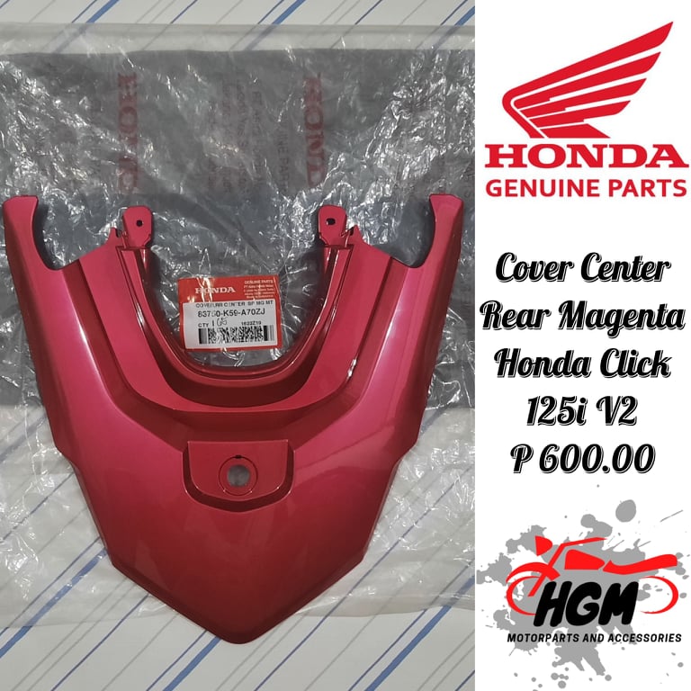 CENTER COVER REAR, MAGENTA HONDA CLICK 125i V2 GAME CHANGER (83750-K59 ...