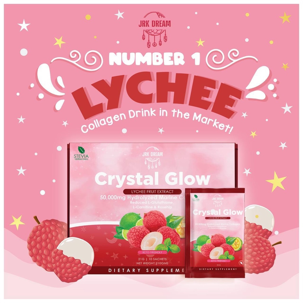 COD Crystal Glow (Lychee) - Collagen Drink (10 sachets) | Lazada PH