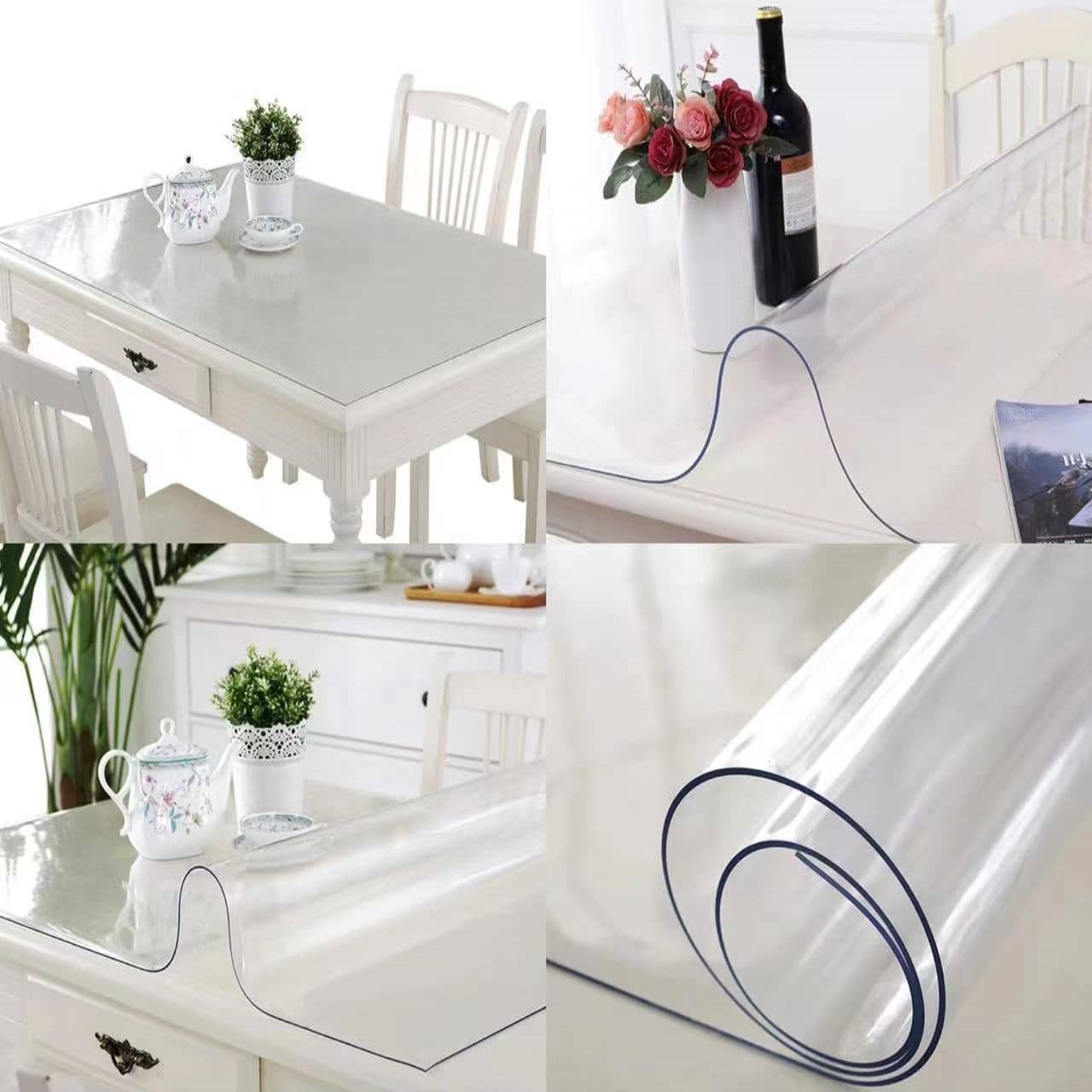 Waterproof Table Cover Transparent PVC Tablecloth Heavy Duty Plastic ...