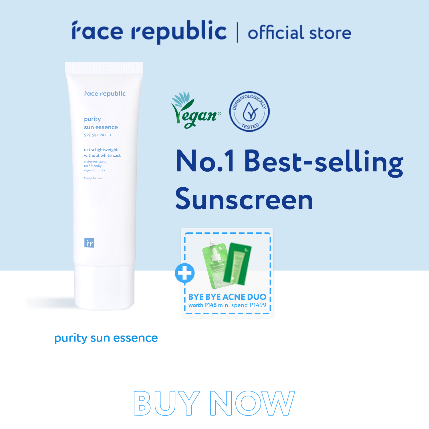 Face Republic Purity Sun Essence SPF50+ PA++++ 50mL [No Whitecast ...
