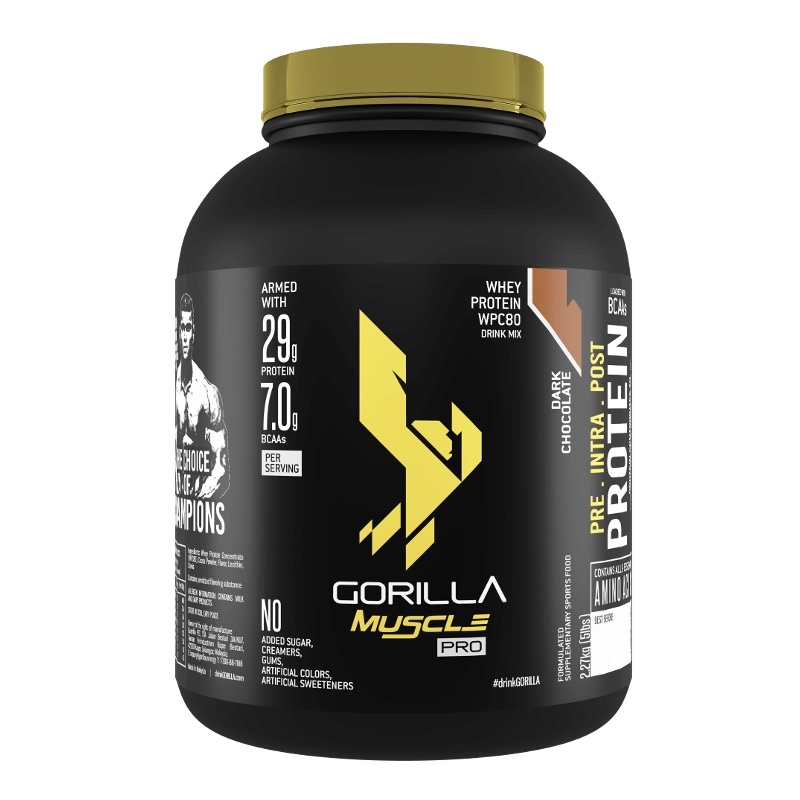 Gorilla Muscle Pro Dark Chocolate Whey Protein - Powder Building Lean ...