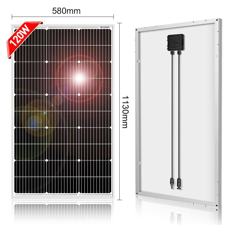 A&A A A 120W 18V Solar Panel High-Efficiency Monocrystalline 18V PV ...