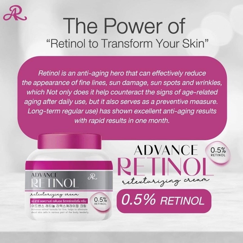 AR Advance Retinol 0.5 Retexturizing Face Body Cream 0.5 (FDA ...