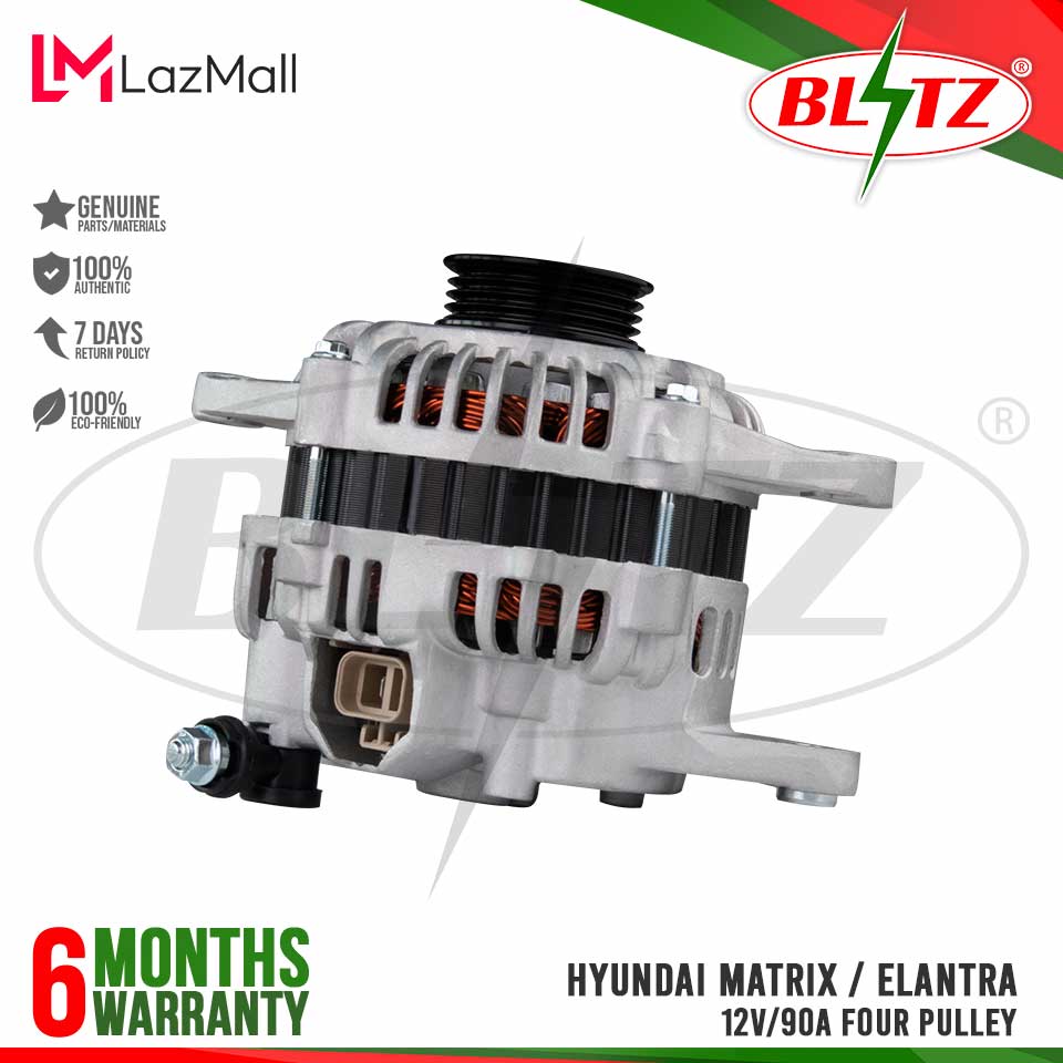 BLITZ ALTERNATOR ASSEMBLY HYUNDAI MATRIX/ELANTRA 12V/90A FOUR PULLEY 6 ...
