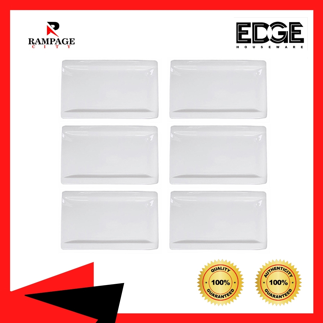 Edge Rectangle Serving Platter set of 6, White Rectangular Serving ...