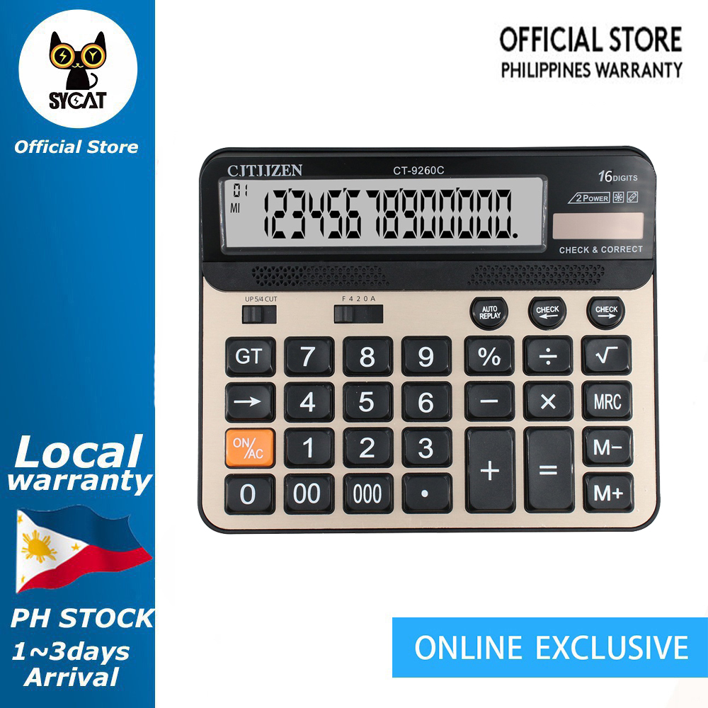 Calculator 16 Digits Big Display Office Solar Calculator Multi-function ...